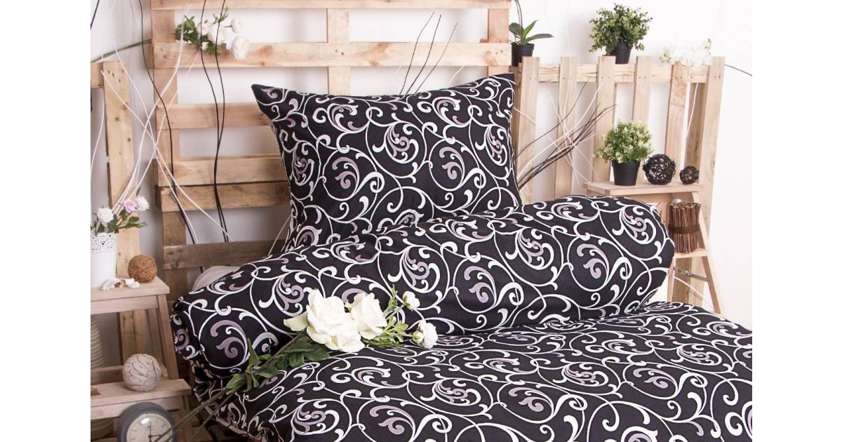 BAVLNĚNÉ POVLEČENÍ na 2 postele - Elizabeth černá | MKLuzkoviny.cz