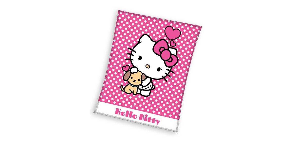 Dětská mikroplyšová deka 130 x 170 cm - Hello Kitty Puppie | MKLuzkoviny.cz