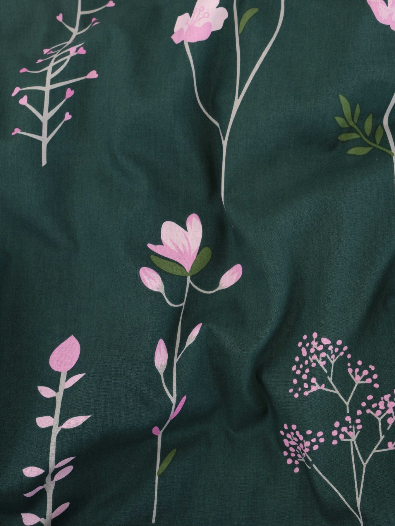 Bavlněný povlak na polštář Renforcé 70 × 90 cm – Vlčí máky tmavě zelené ...