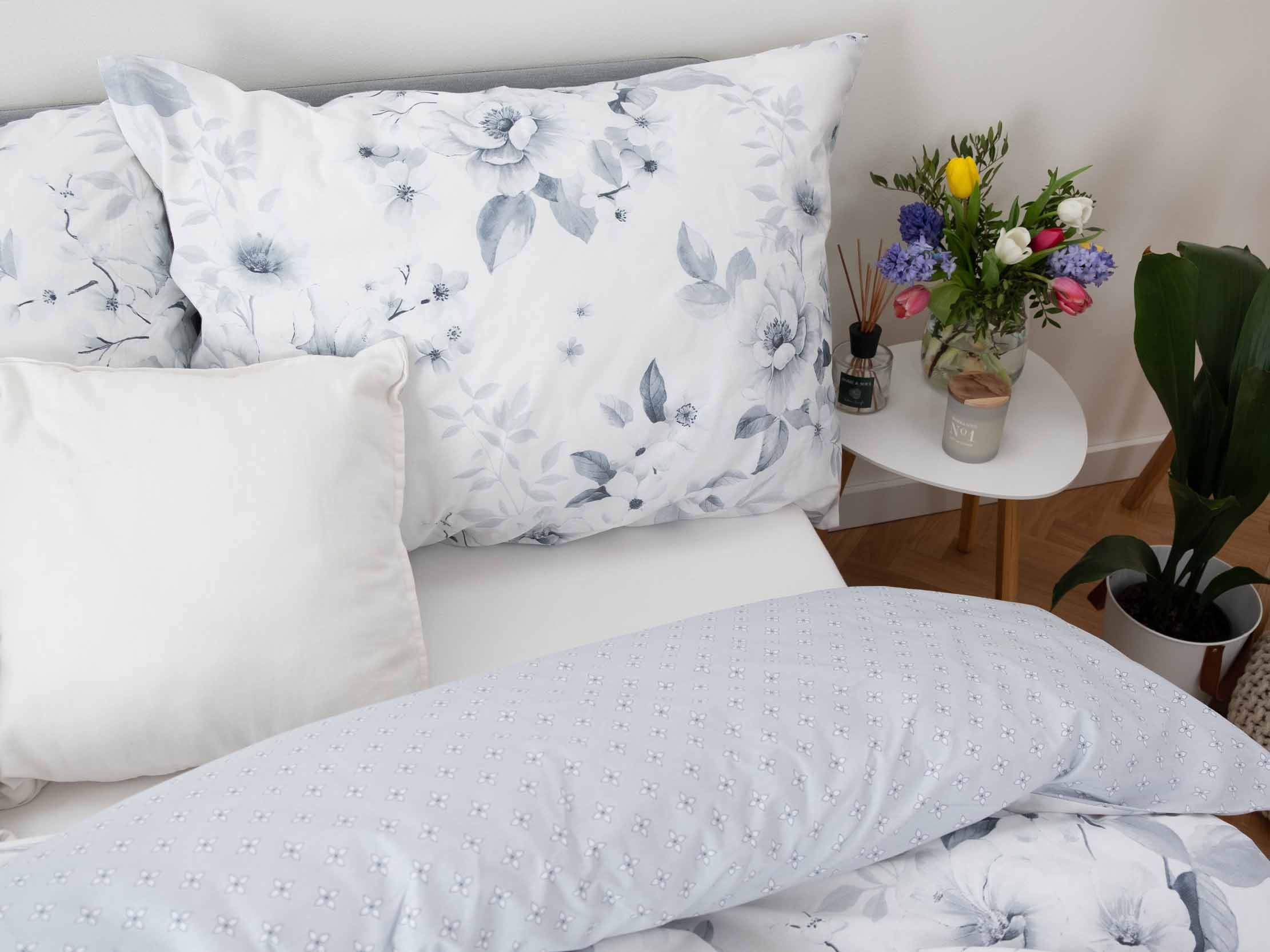 Prodloužené bavlněné povlečení Renforce – Rujan šedé | MKLůžkoviny.cz