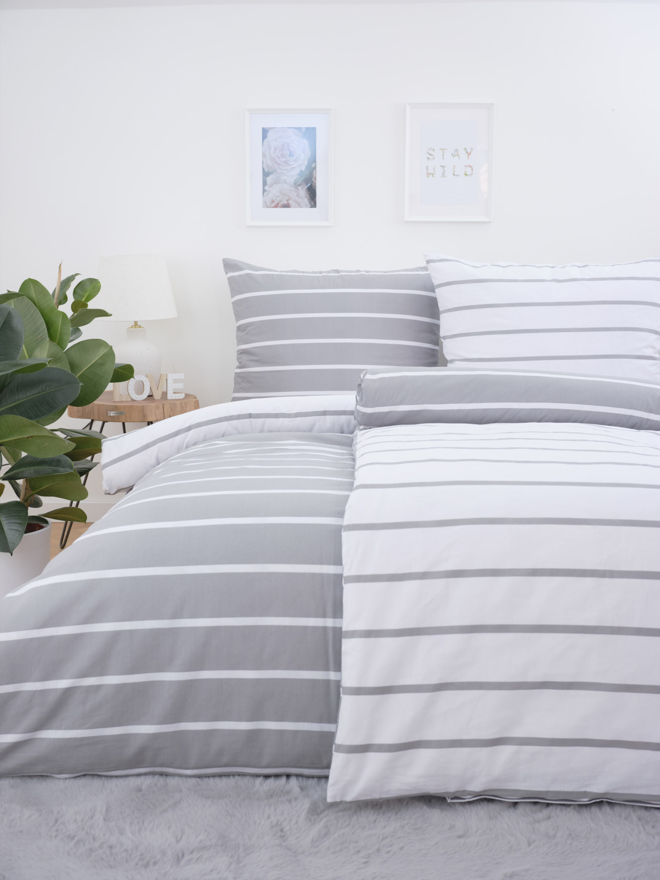 Bavlněné povlečení na 2 postele – Kamala tmavě šedé | MKLuzkoviny.cz