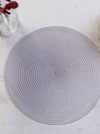 Kulaté prostírání 35 cm - Sandra stříbrná | MKLuzkoviny.cz