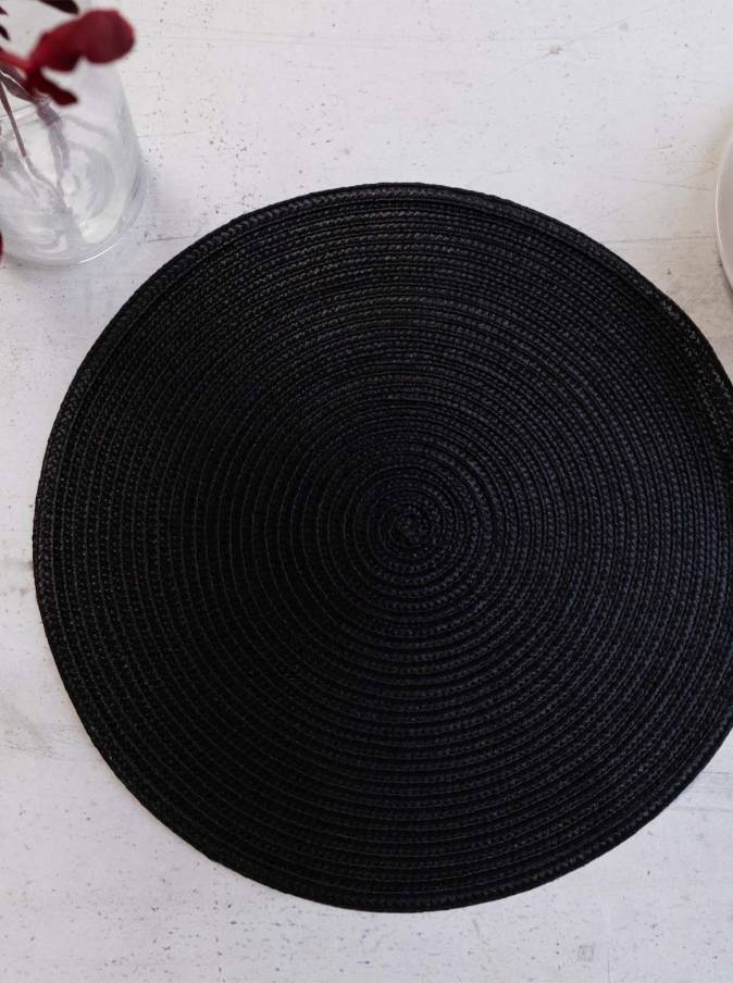 Kulaté prostírání 35 cm - Sandra černá | MKLuzkoviny.cz